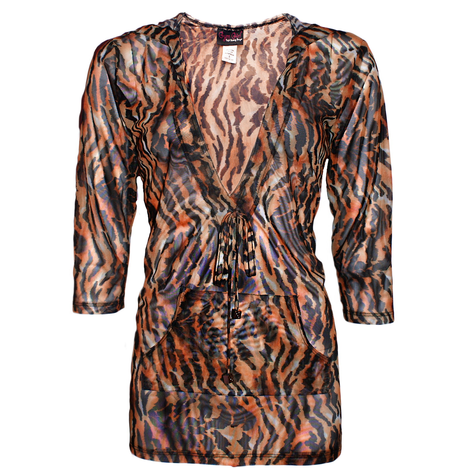 Luxe Activewear | Gym Coverup in Tiger Print Stretch Mesh | Gym Girl